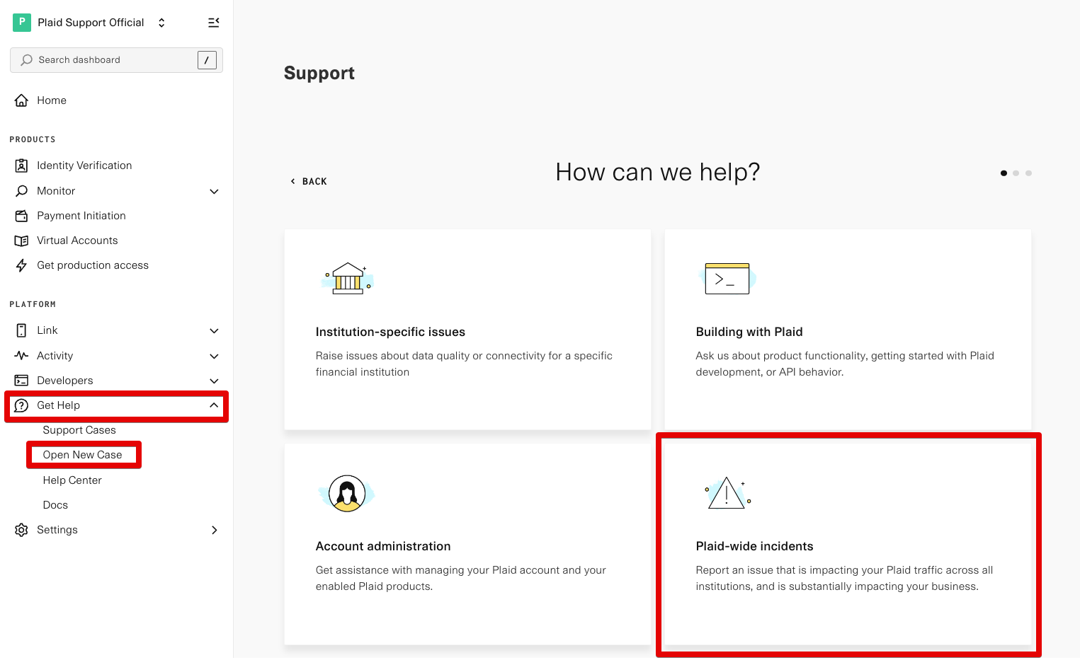 How do I file an Incident Severity Ticket? – Plaid Customer Help Center